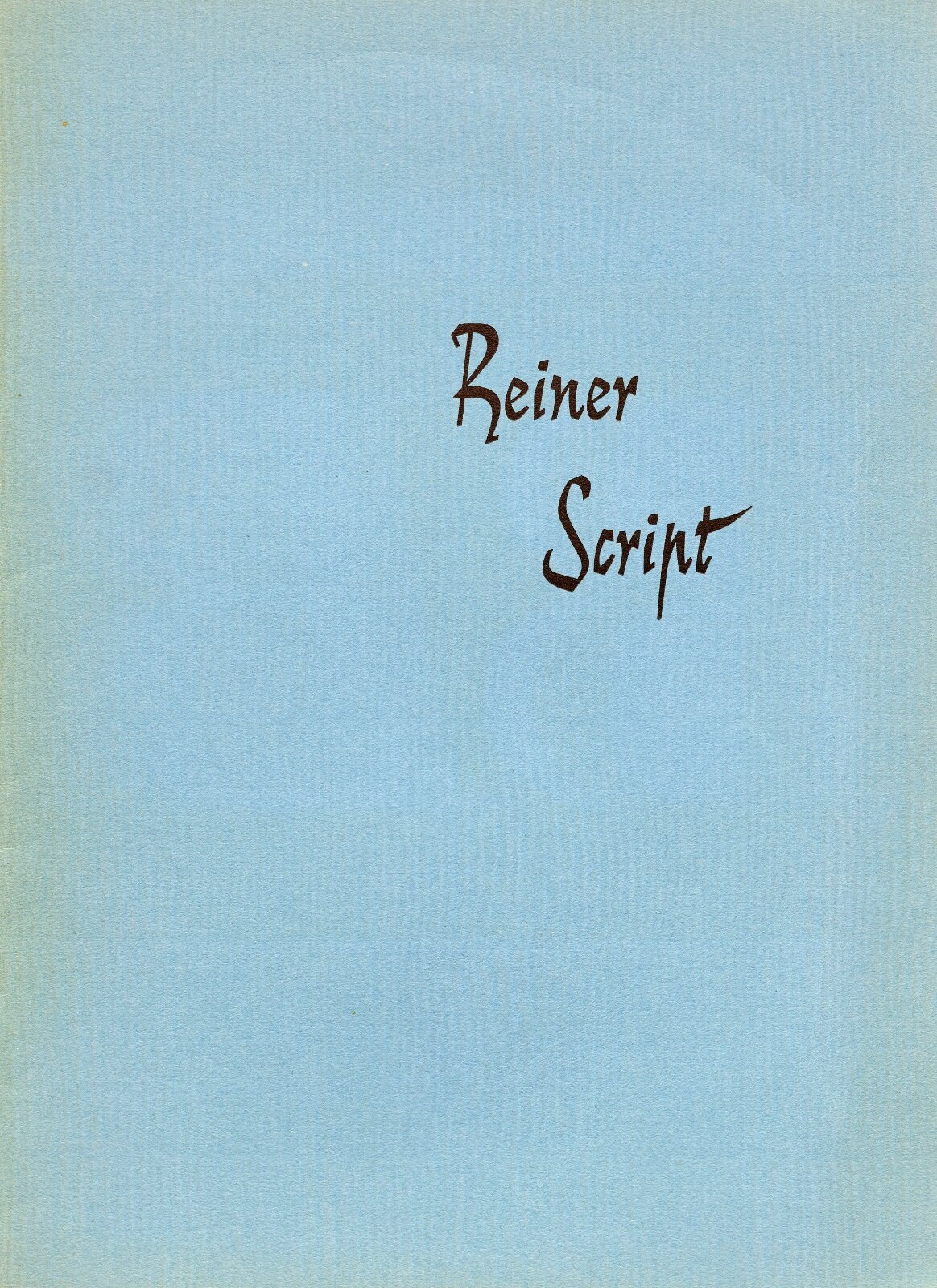 Reiner Script: een nieuwe opvallende letter met een overtuigend ...